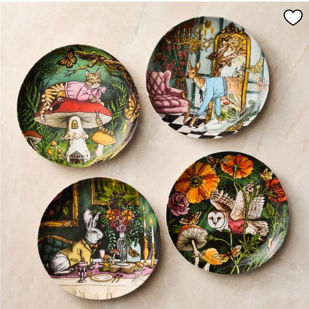 West Elm | Kitchen | West Elm Dapper Animal Floral Owl Plate | Poshmark